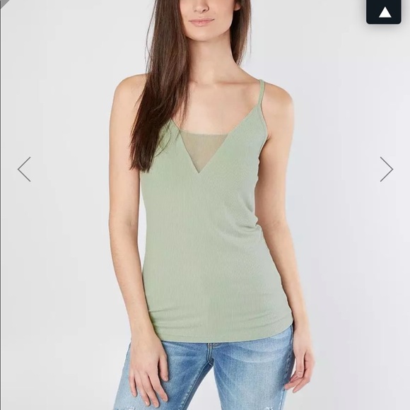 BKE | Tops | Bke Red Mint Green Ribbed Mesh Cut Out Tank Top | Poshmark